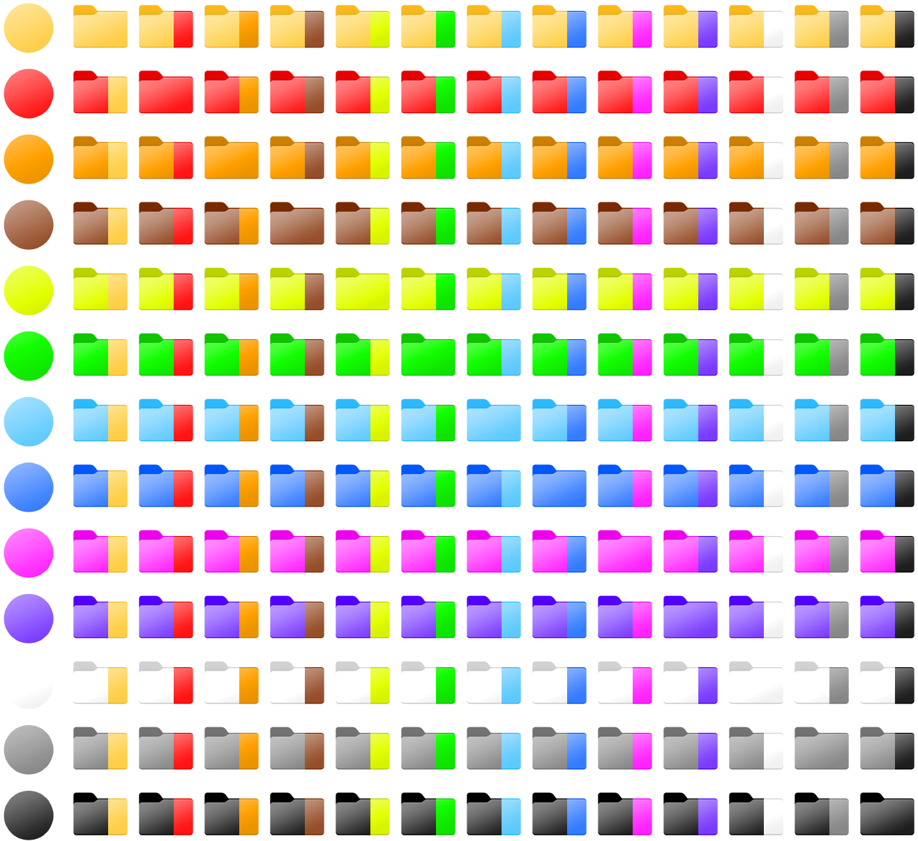 Two-Color 11 – sort computer folders by main and additional color.