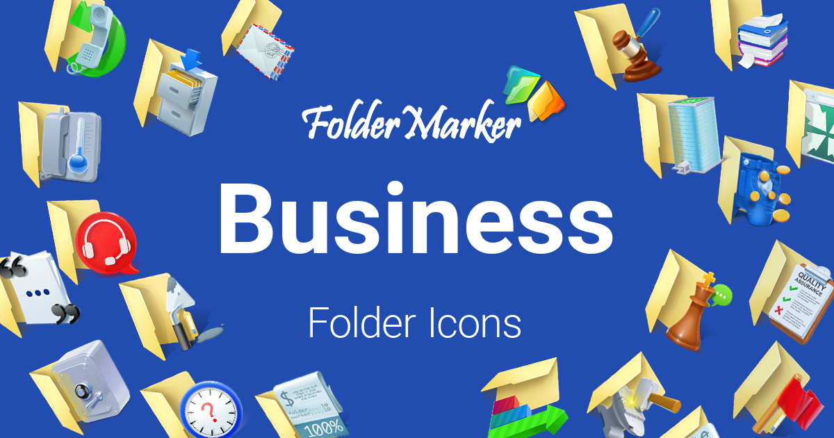 Business Folder Icons - 74 folder icons you can use to categorize and ...
